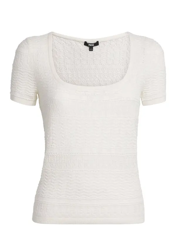 Paige Etoile Pointelle Top - Ivory