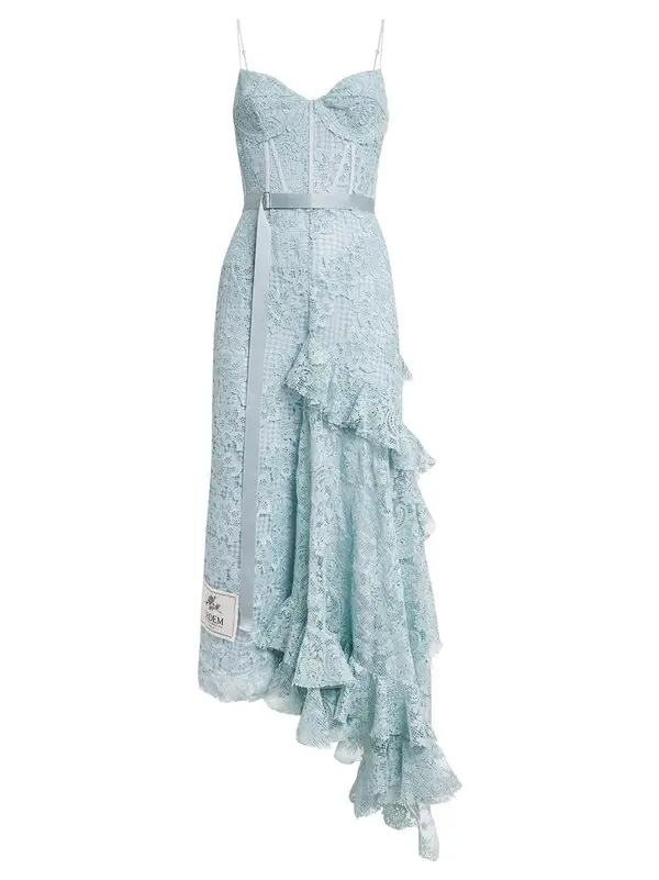 Erdem Floral Lace Midi Dress - Blue