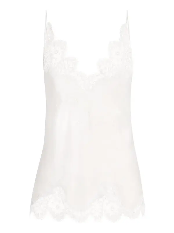 Carine Gilson Silk Lace-trim Cami - White
