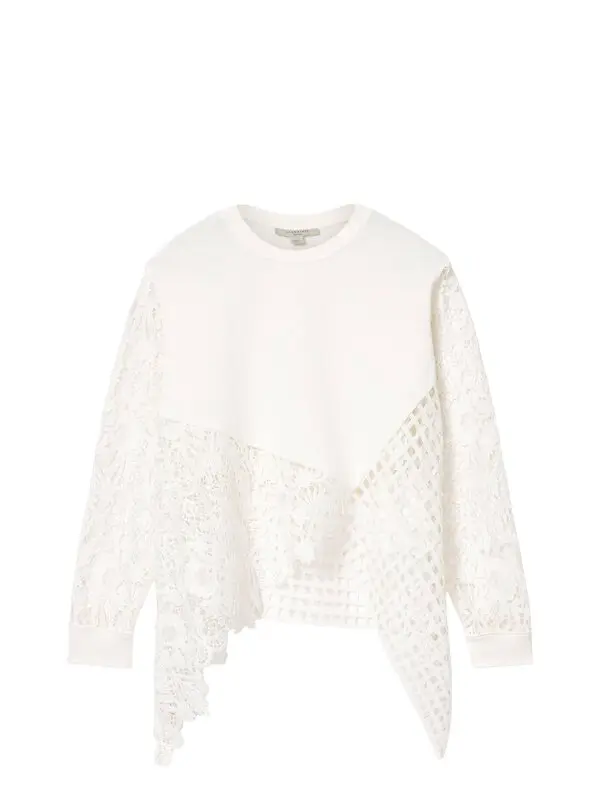 ALLSAINTS Organic Cotton Lace-panel Malorie Sweatshirt - White