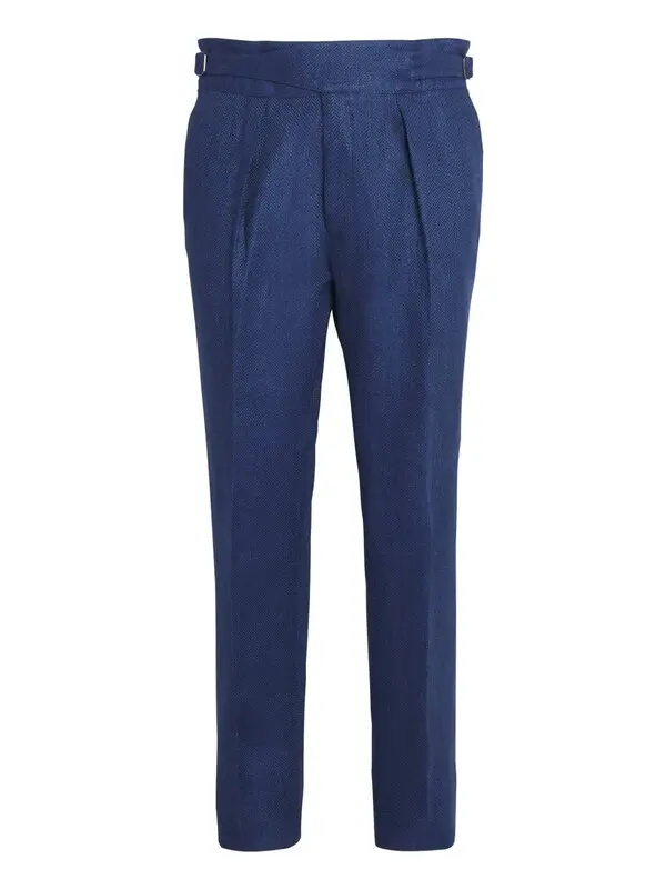 Polo Ralph Lauren Linen Herringbone Suit Trousers - Navy