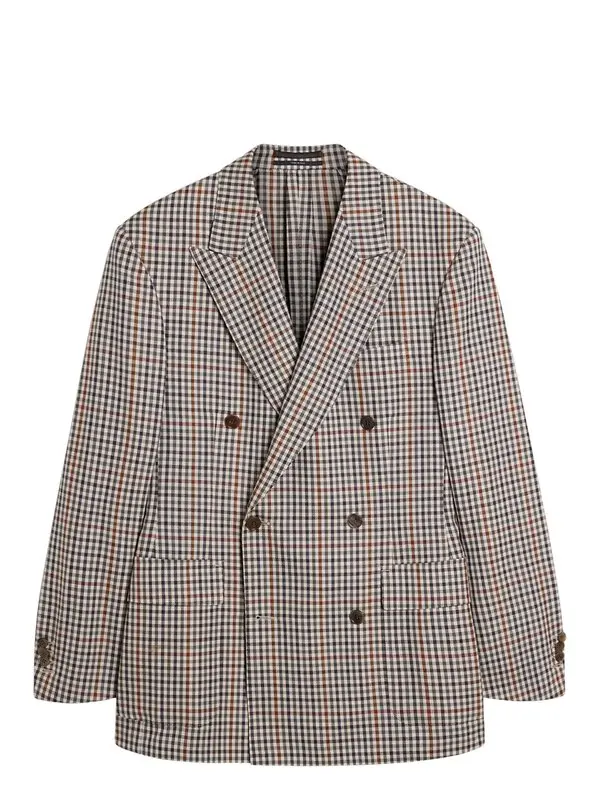 Dunhill Wool Gingham Blazer - Brown