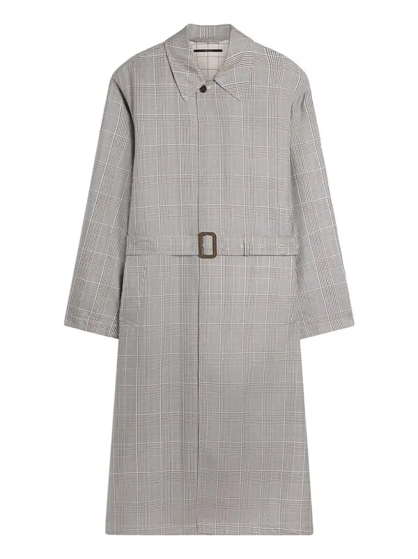 Dunhill Cotton-silk Glen Check Car Coat - Beige