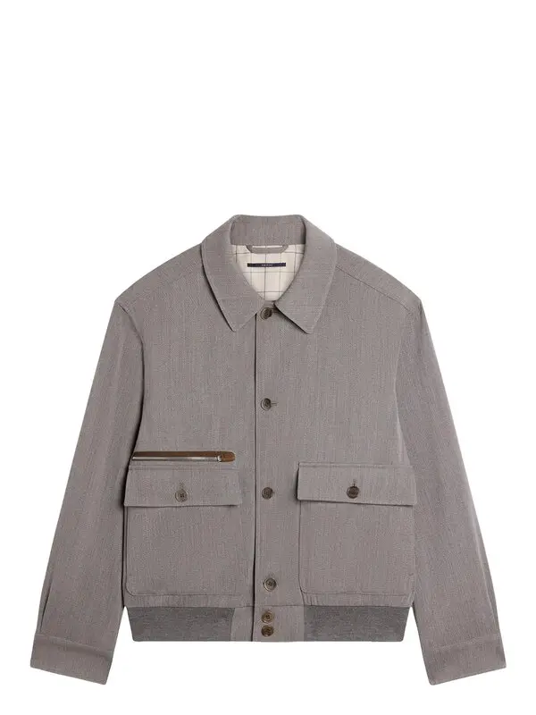 Dunhill Wool Super 120s Bomber Jacket - Neutral