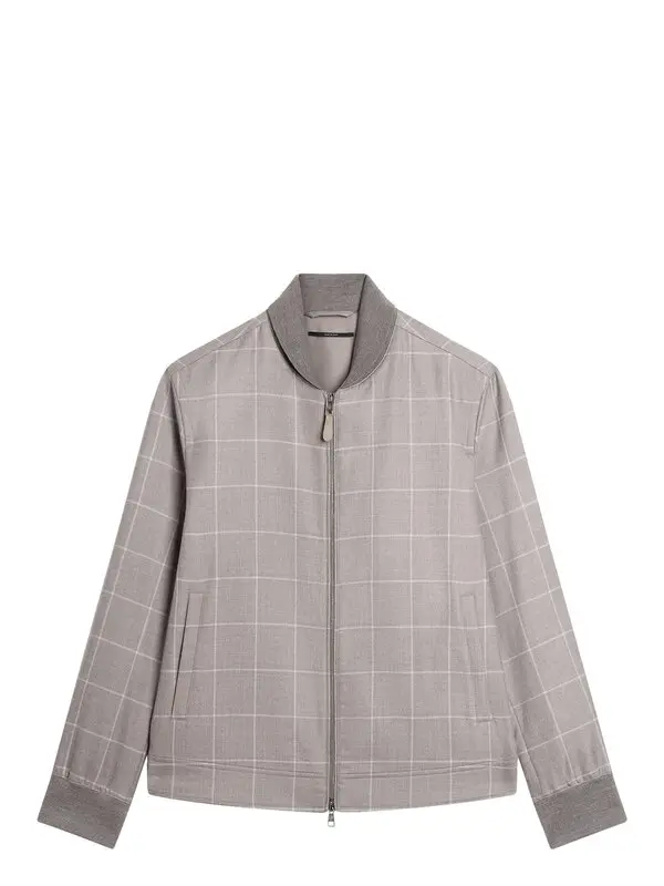 Dunhill Cashmere Check Print Athluxury Jacket - Grey