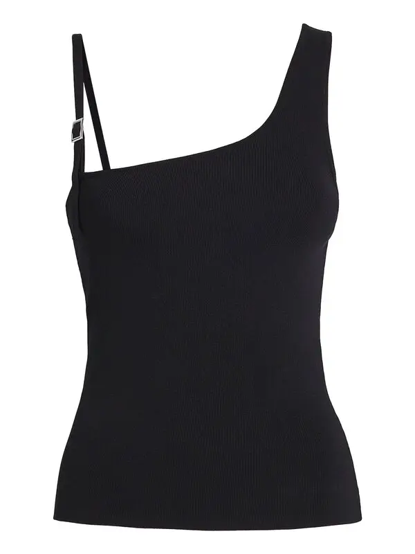 Sandro Knitted Asymmetric Tank Top - Black