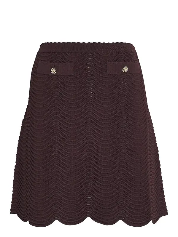 Sandro Knitted Mini Skirt - Brown