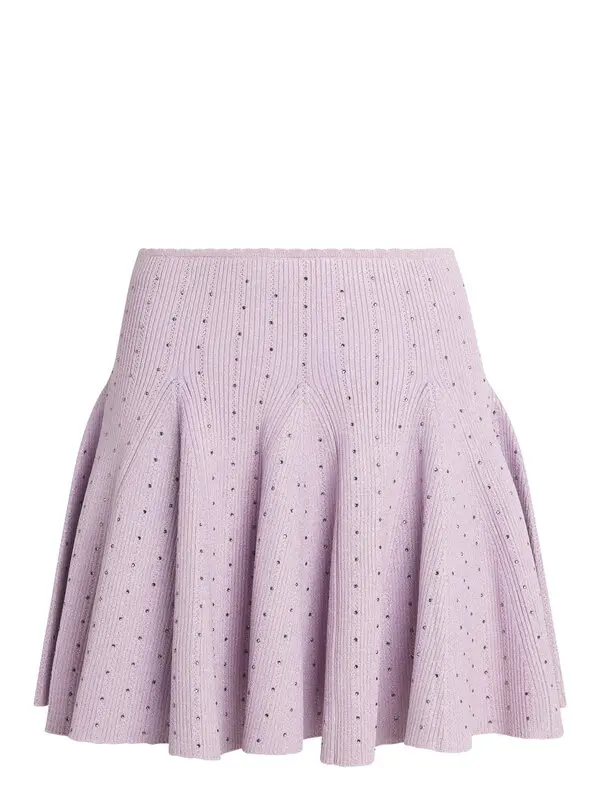 Sandro Knitted Embellished Mini Skirt - Purple