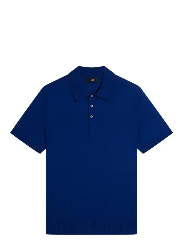Dunhill Cotton-mulberry Silk Polo Shirt - Blue