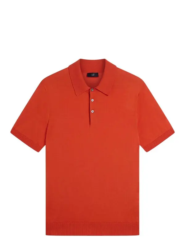 Dunhill Cotton-mulberry Silk Polo Shirt - Orange