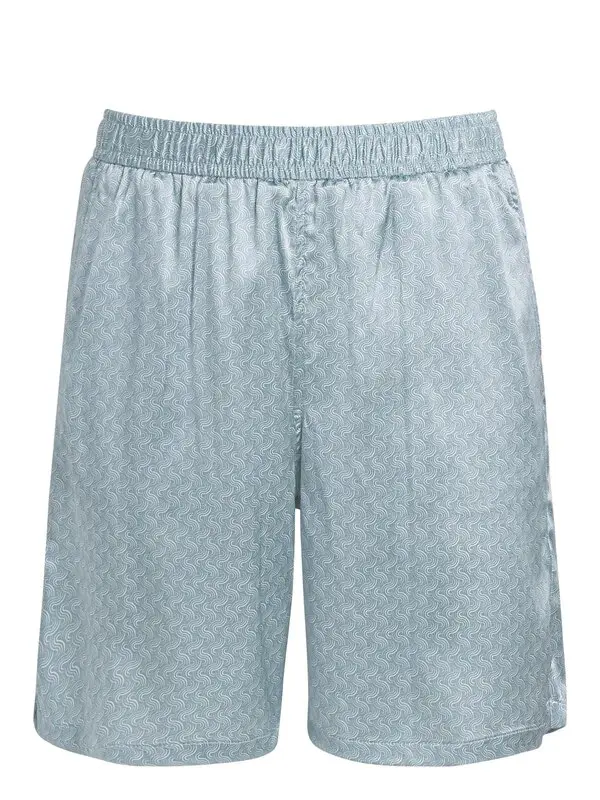 Frescobol Carioca Silk Wood Knot Print Palma Shorts - Blue