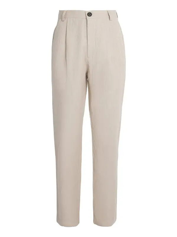 Oliver Spencer Linen-cotton Morton Pleated Trousers - Beige