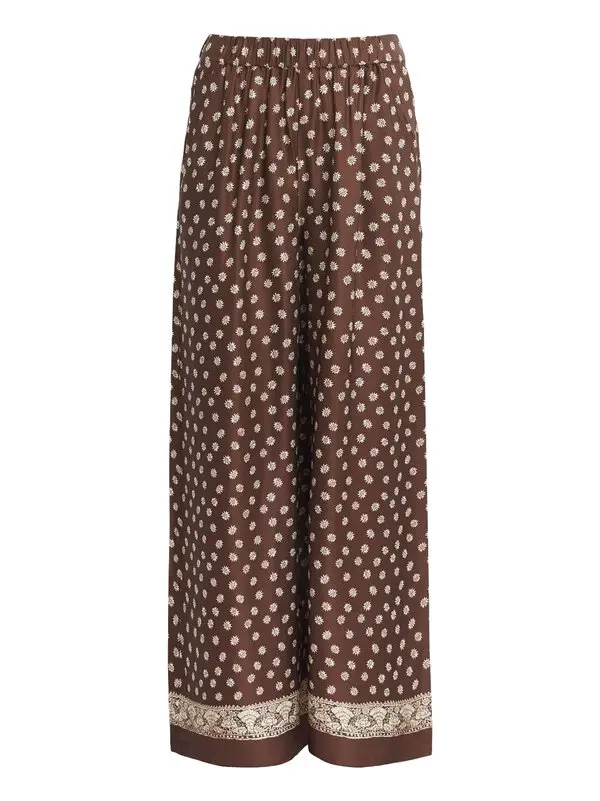 Claudie Pierlot Printed Wide-leg Trousers - Black
