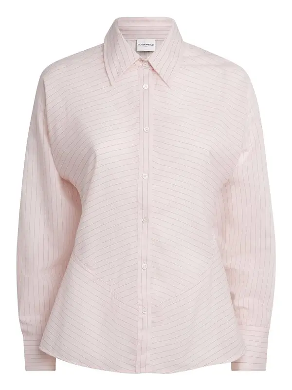 Claudie Pierlot Cotton-blend Stripe Shirt - Pink