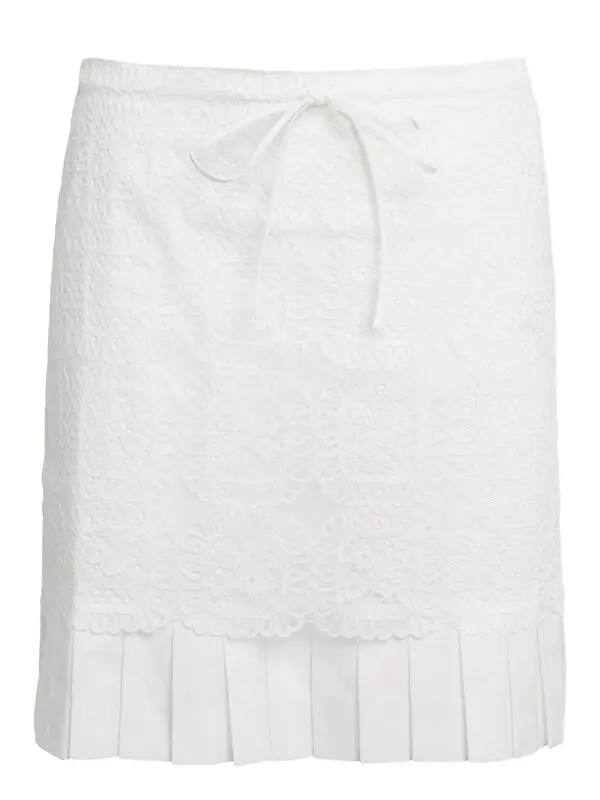 Claudie Pierlot Lace Pleated Mini Skirt - White
