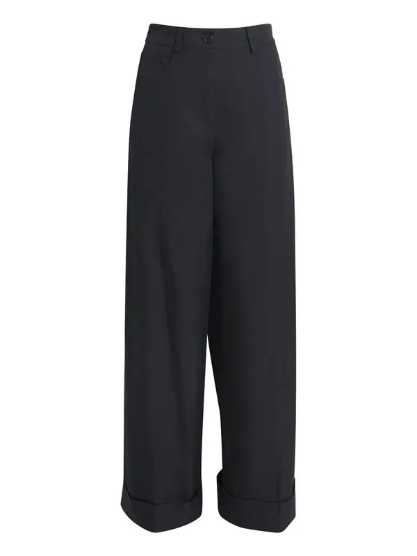Claudie Pierlot Cotton-blend Wide-leg Trousers - Blue