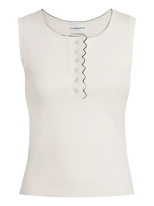 Claudie Pierlot Ribbed Tank Top - White