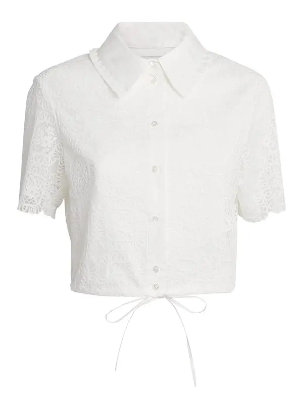 Claudie Pierlot Lace Cropped Shirt - White