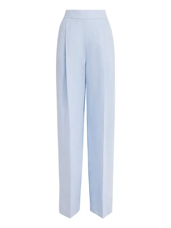 Agnona Linen Pleated Drawstring Trousers - Blue