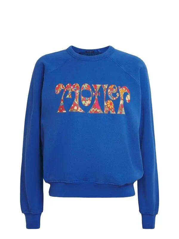 MOTHER Cotton Logo Sweatshirt - Blue