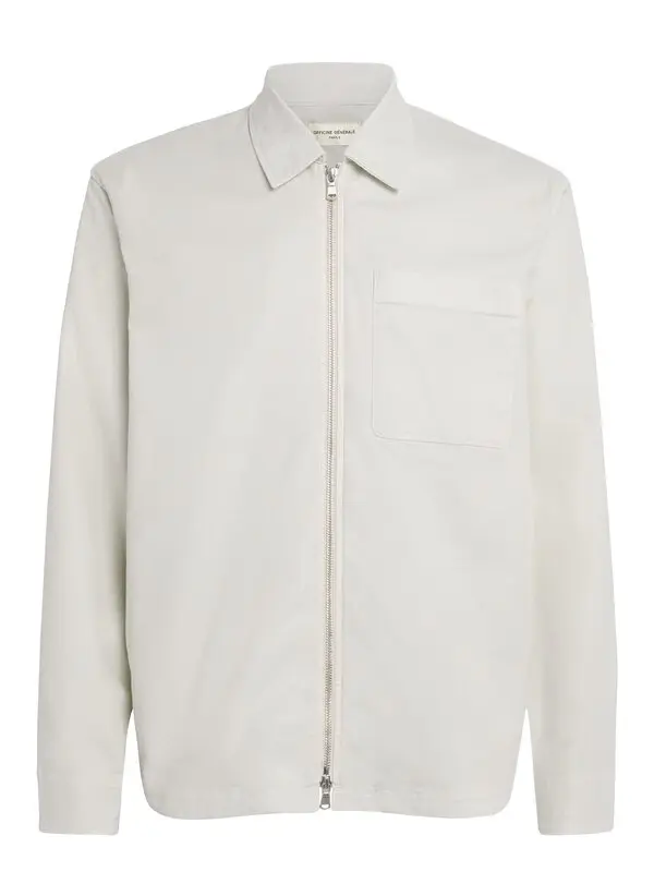 Officine Générale Cotton-blend Malo Overshirt - White