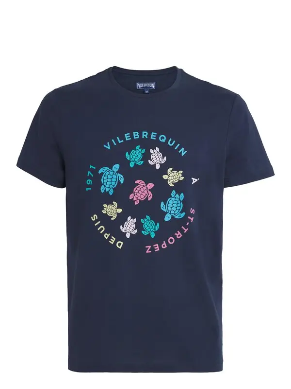 Vilebrequin Cotton Logo Turtle T-shirt - Blue