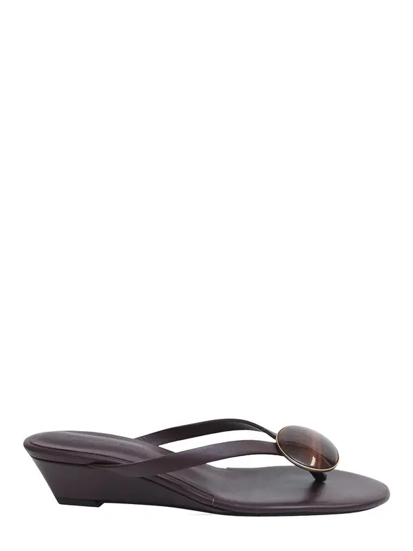Christopher Esber Aura Quartz Flip Flop Wedge - Brown