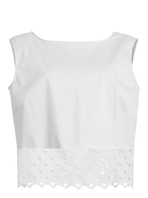 Max Mara Cotton-blend Poplin Top - White