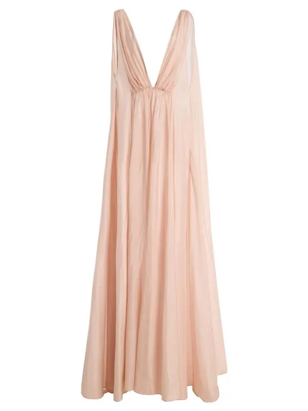TEMILY Angelina Silk Habotai Maxi Dress - Pink