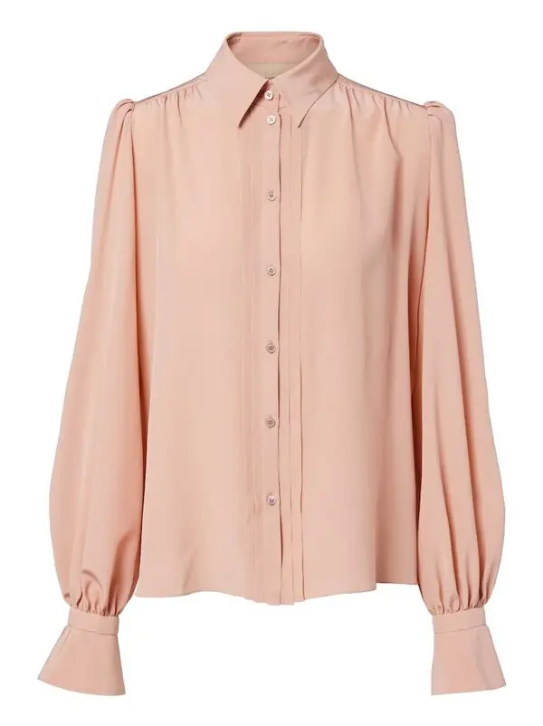 Valentino Garavani Silk Crêpe De Chine Blouse - Pink