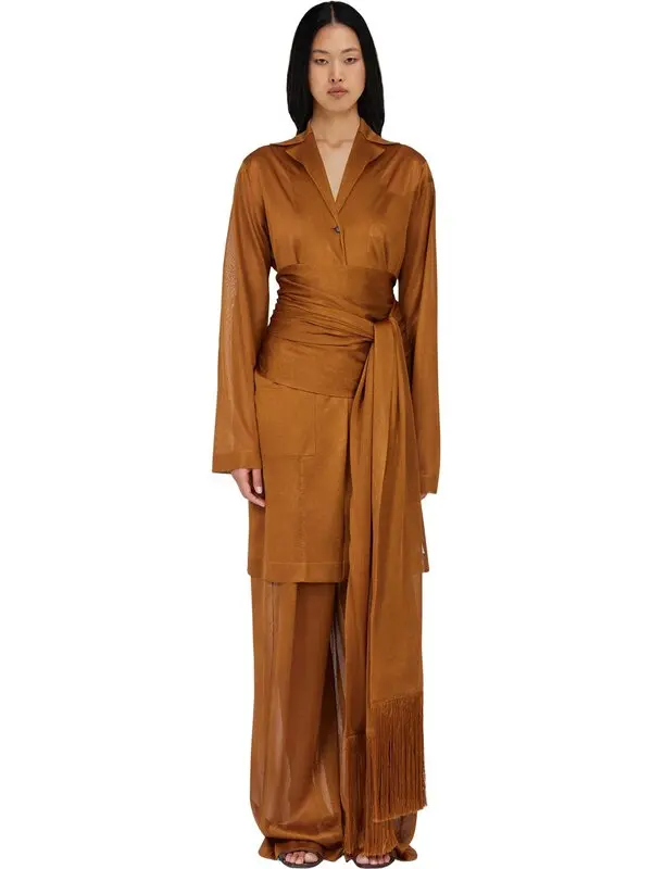 FERRAGAMO Jersey Duster - Brown