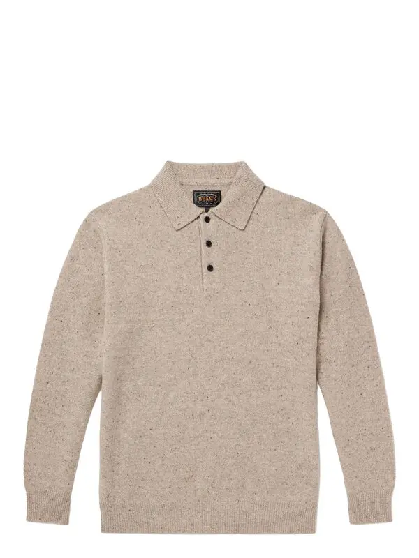 BEAMS Wool Polo Shirt - Neutrals
