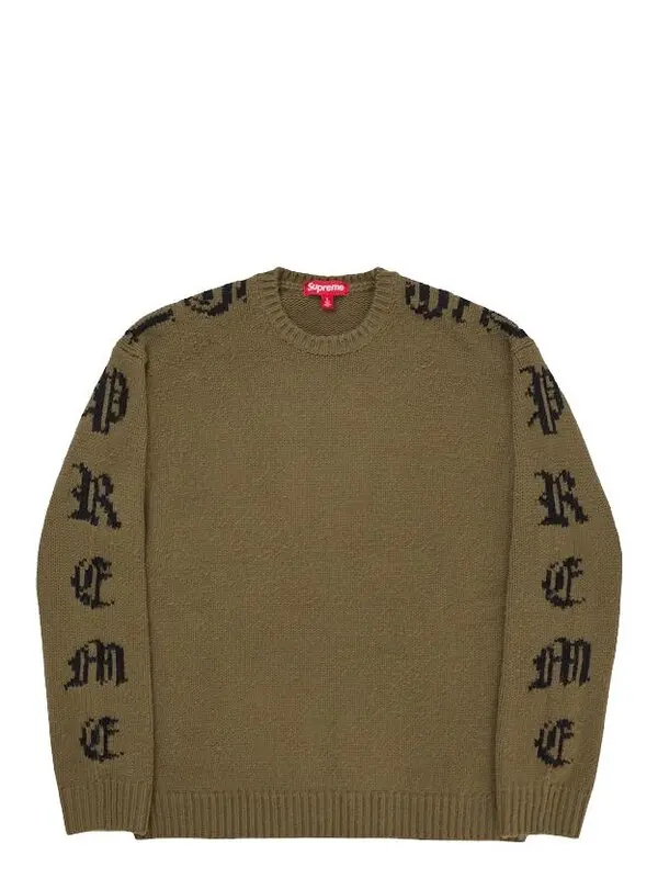 Supreme Old English Sleeves Sweater - Olive