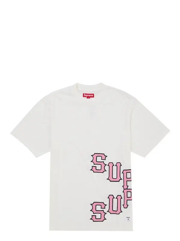 Supreme Cracked Spellout Short Sleeve Top - White