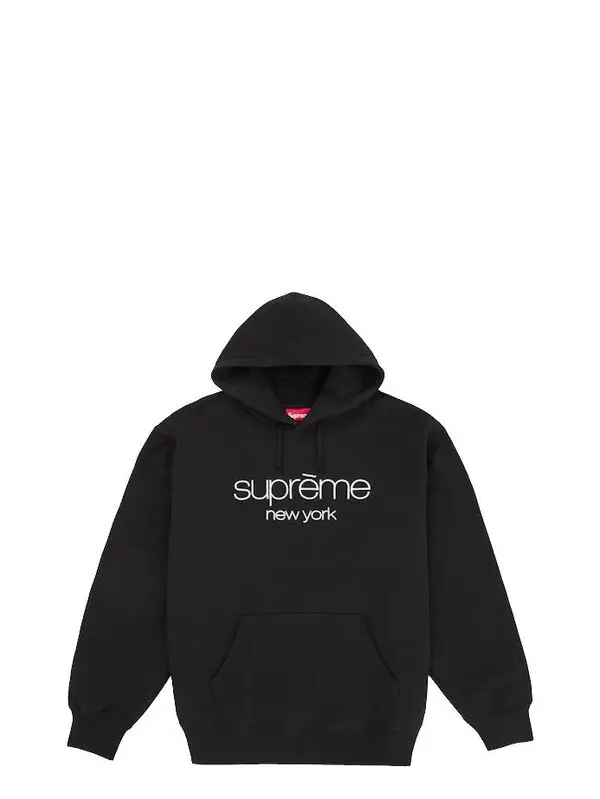 Supreme Classic Logo Hooded Sweatshirt - Black