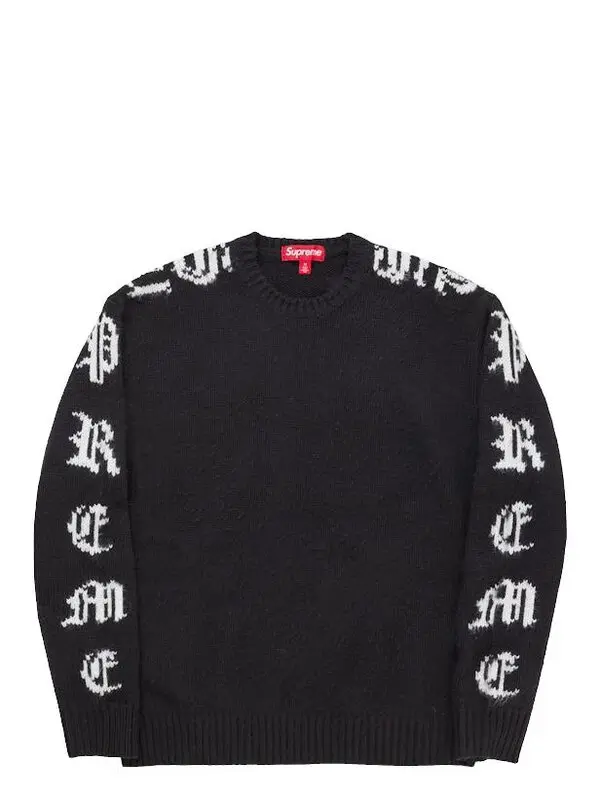 Supreme Old English Sleeves Sweater - Black