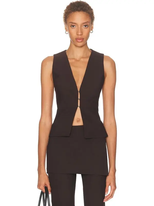 EAVES X Jasmine Tookes Jade Vest Top - Espresso