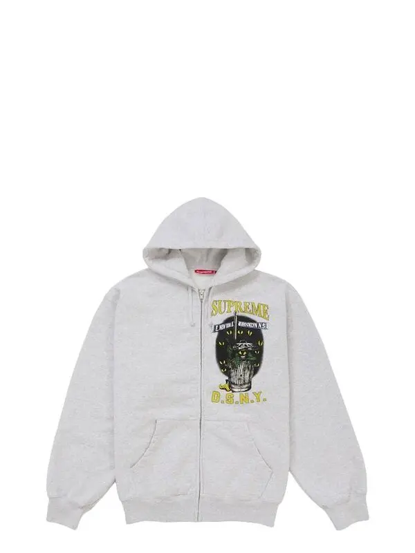 Supreme Dsny Zip Up Hooded Sweatshirt - Heather Grey