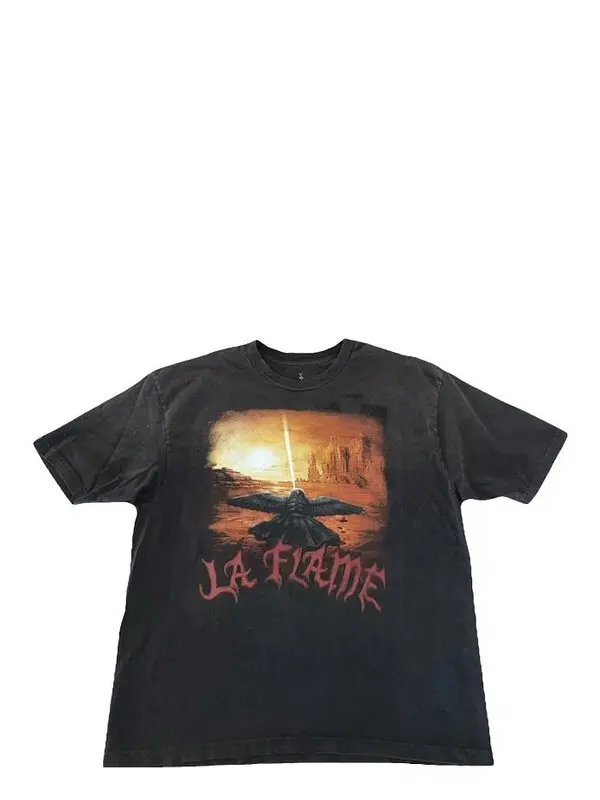 TRAVIS SCOTT Cactus Jack Coachella Exclusive La Flame Utopia Tee Shirt - Black
