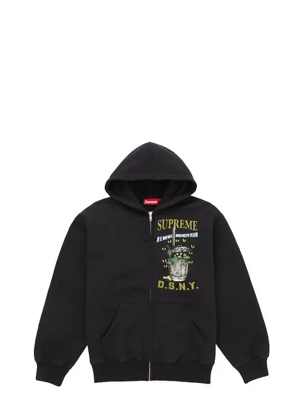 Supreme Dsny Zip Up Hooded Sweatshirt - Black