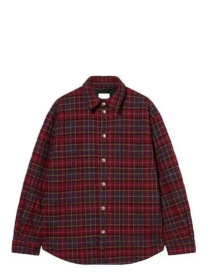 Off-White Spray Arrow Check Padded Overshirt - Burgundy/black