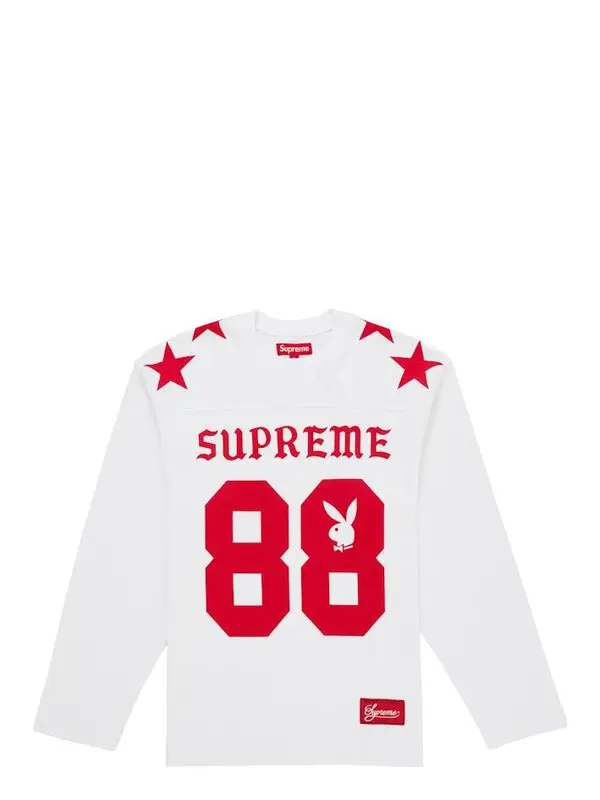 Supreme Playboy Long Sleeve Football Top - White