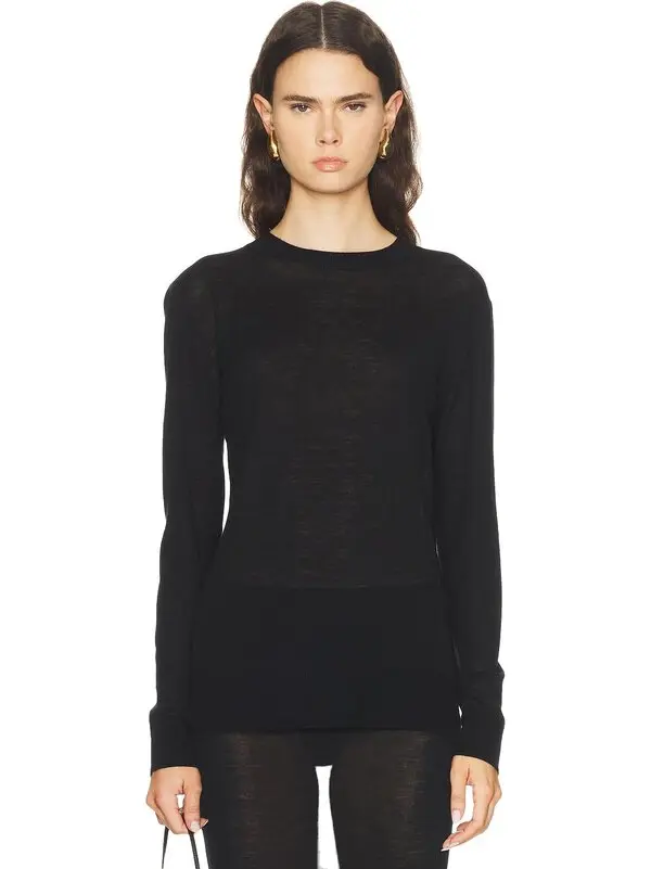 EAVES Light Weight Knit Crewneck - Black