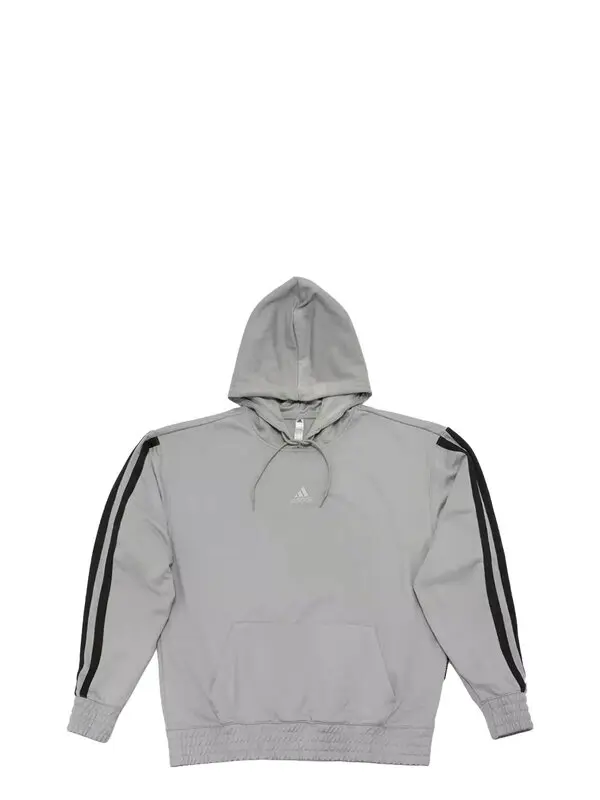 Adidas Striped Hooded Jacket - Grey