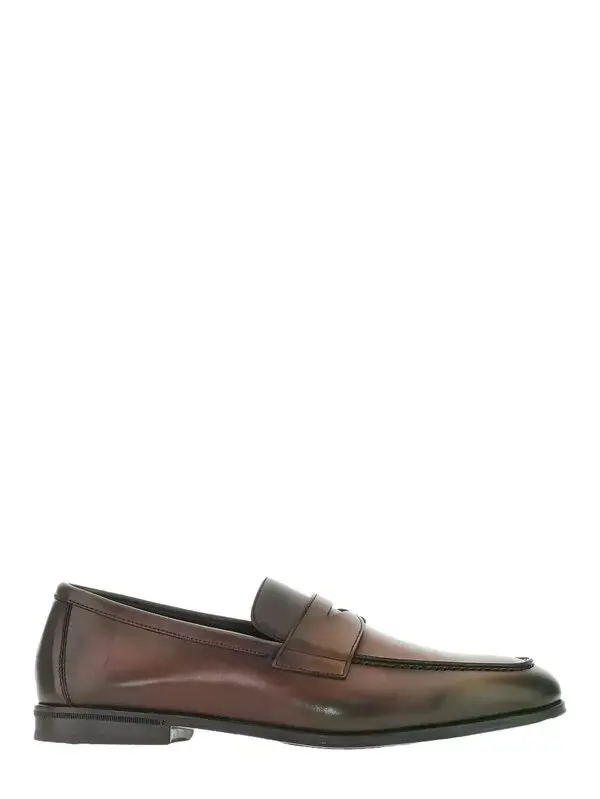 DOUCAL'S Leather Penny Loafers - Brown