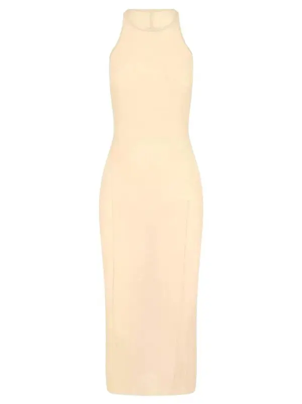 Rick Owens Ribbed-knit Midi Dress - Neutrals