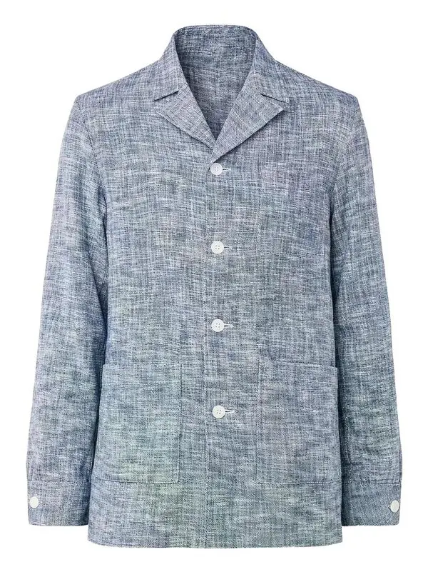 Officine Générale Sheldon Patch-pocket Cotton Overshirt - Blue