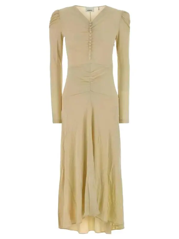 Isabel Marant Long-sleeved Buttoned Dress - Neutrals
