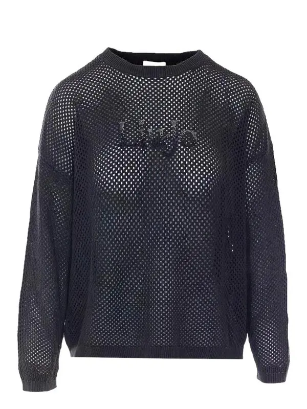 Liu Jo Logo-detail Crew-neck Sweater - Black