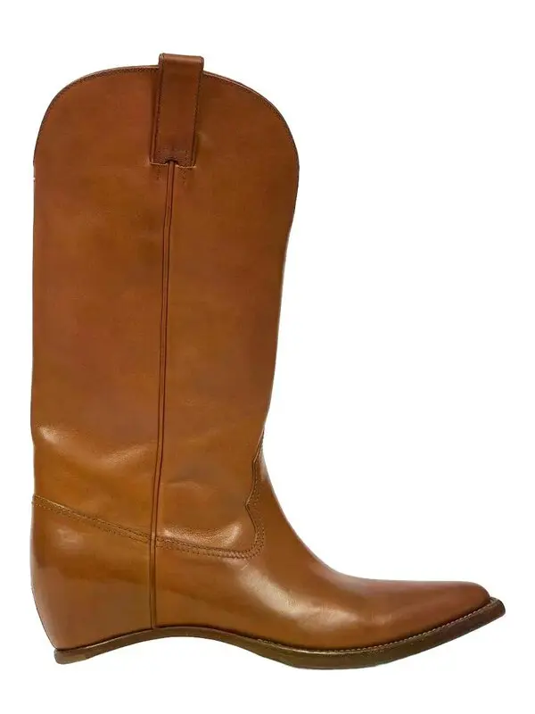 MAISON MARGIELA Cowboy Leather Boots - Brown